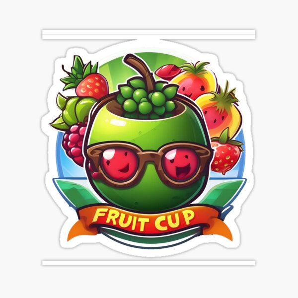 "Fruit cup friends logo" Sticker by sofincos | Redbubble