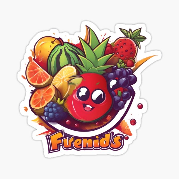 "Fruit cup friends logo" Sticker by sofincos | Redbubble