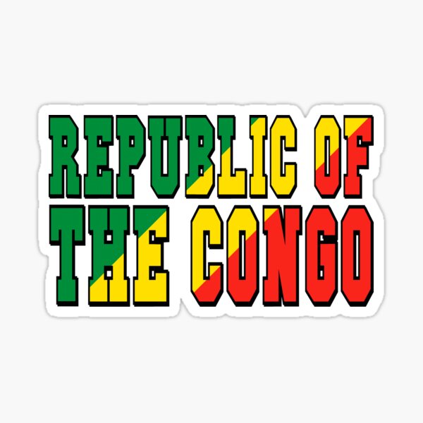 "Democratic Republic of the Congo Country Flag Typography" Sticker for ...