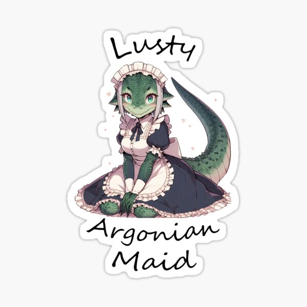 "Lusty Argonian Maid " Sticker for Sale by dragongf | Redbubble