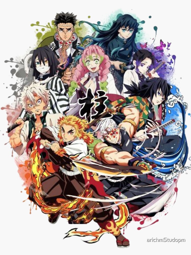 "demon slayer all hashira" Sticker for Sale by arichmStudopm | Redbubble