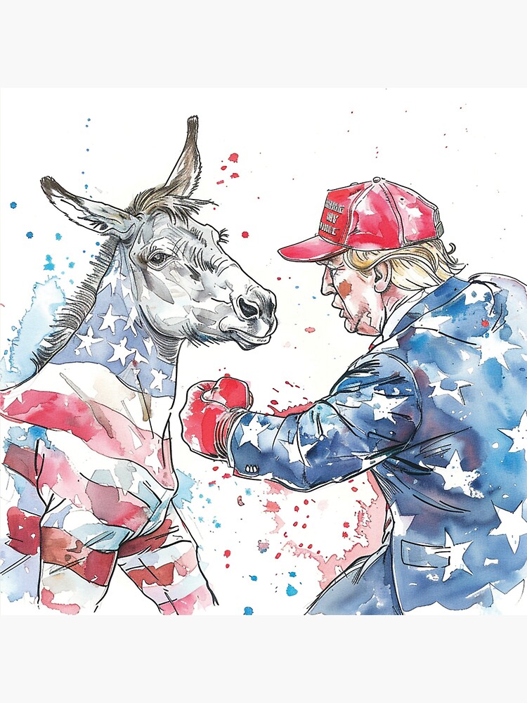 "Donald Trump Boxing a Demo-Donkey" Sticker for Sale by MAGA-Goods ...