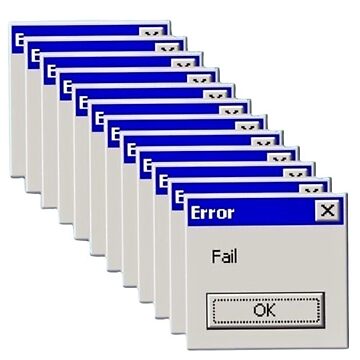 "Error... Fail Window" Sticker for Sale by TheChipQueen | Redbubble