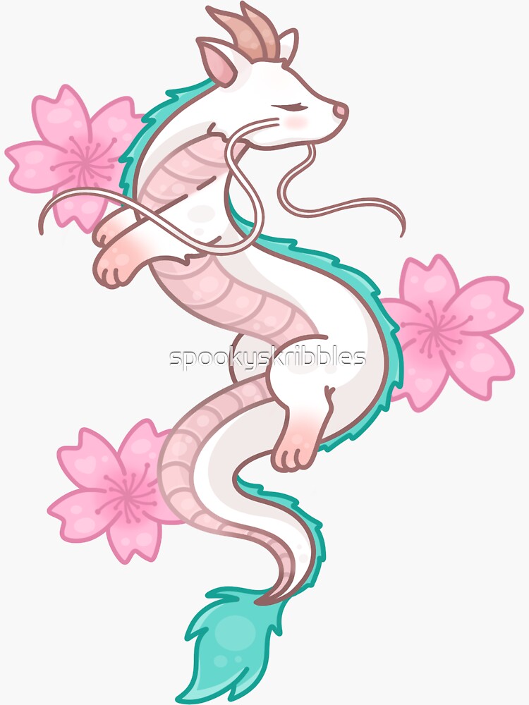 "Sakura Dragon" Sticker for Sale by spookyskribbles | Redbubble