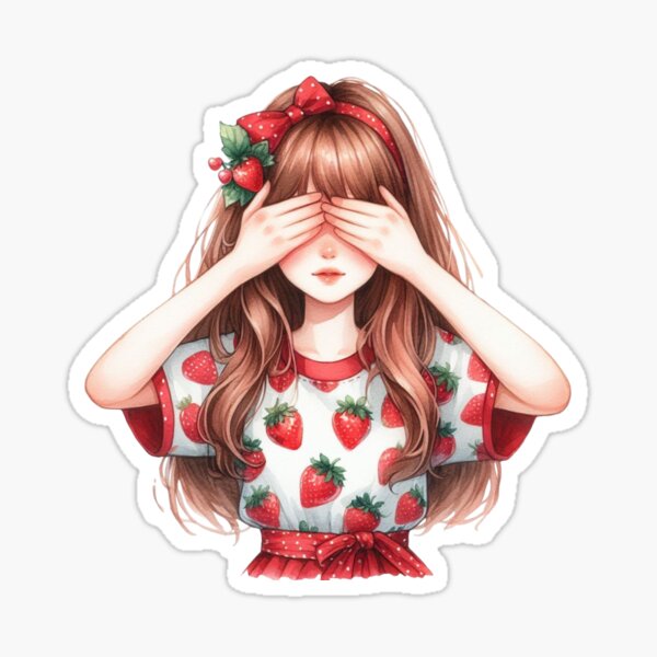 "Vintage cute girl is covering her eyes " Sticker for Sale by ...