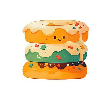 "Doughnuts Stack Cartoon" Sticker for Sale by Bwittaya | Redbubble