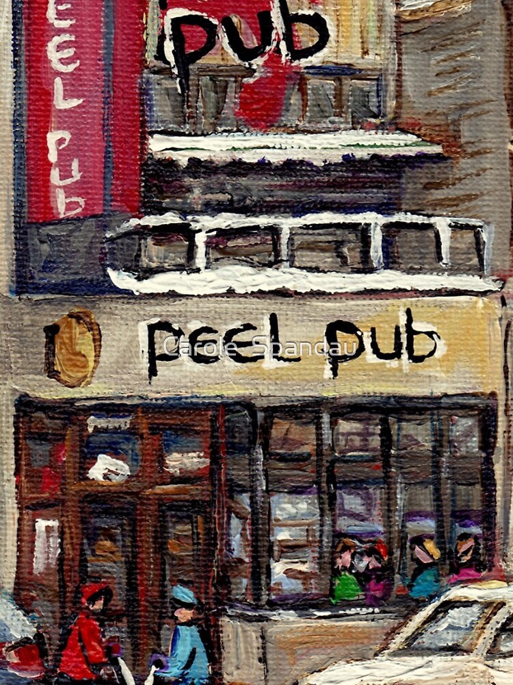 " Peel Pub And Cafe Republique Rue Peel Montreal Winter Street Scene ...