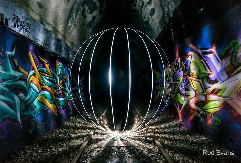 "Train Tunnel Orb" by Rod Evans | Redbubble