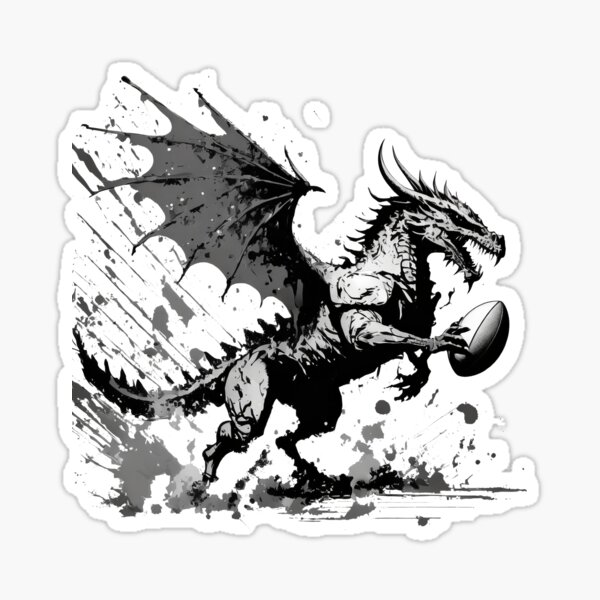 "Welsh Rugby Dragon" Sticker for Sale by MandWthings | Redbubble