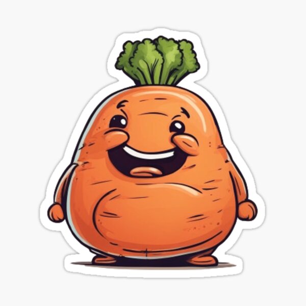 "Cute Fat Carrot Man" Sticker for Sale by Giorgino-Gio | Redbubble