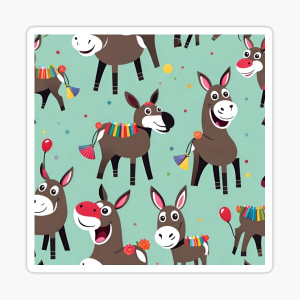 "Little donkeys having fun" Sticker for Sale by artworkpro2024 | Redbubble