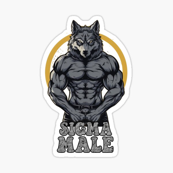 "Sigma Male Wolf Funny Sarcastic Quotes Witty Jokes" Sticker for Sale ...