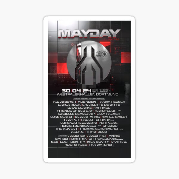 "MAYDAY 2024" Sticker for Sale by djpatt | Redbubble