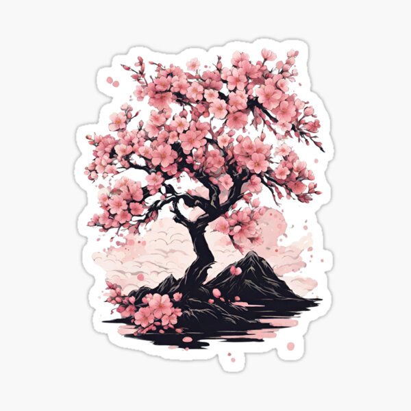 "Sakura tree illustration - Stickers" Sticker for Sale by PcGomess ...