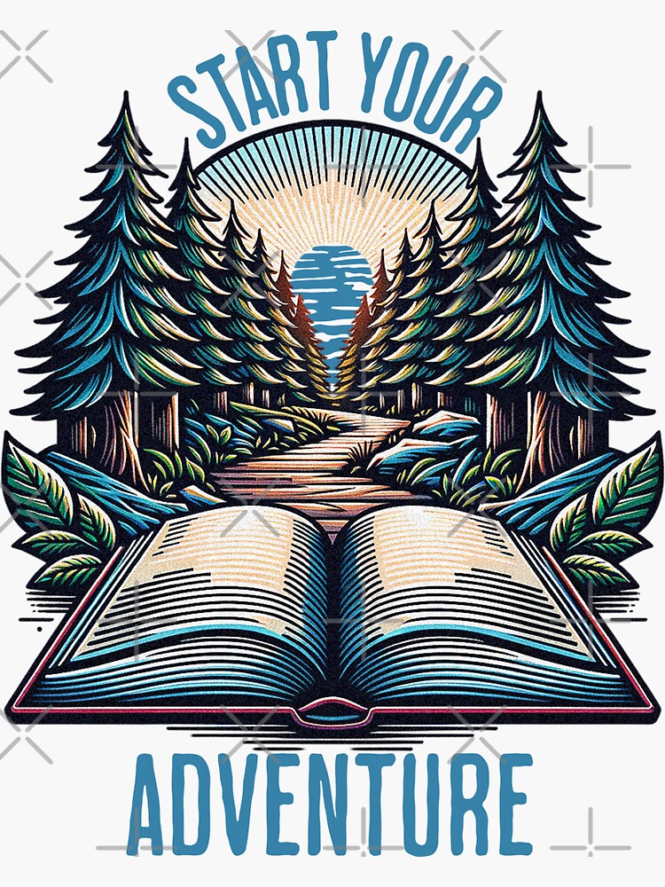 "Find Your Adventure in a Book" Sticker for Sale by Kechenoro | Redbubble