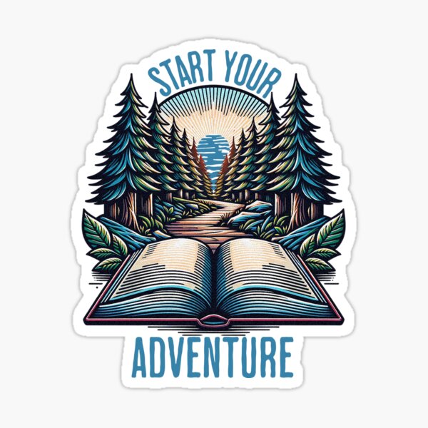 "Find Your Adventure in a Book" Sticker for Sale by Kechenoro | Redbubble