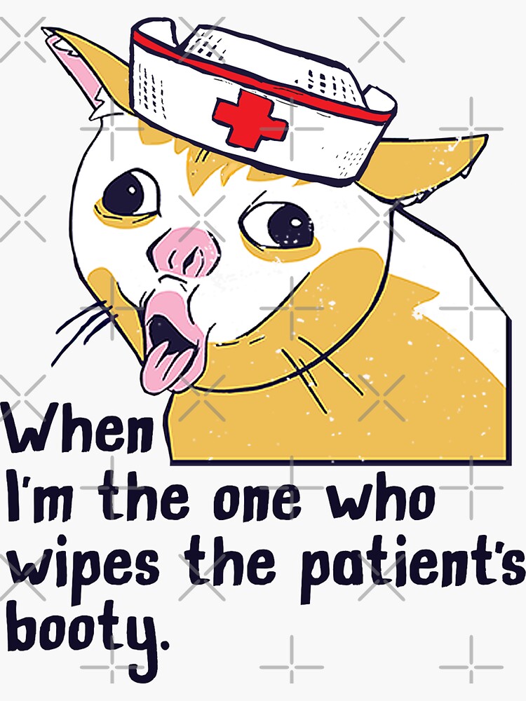 "Nursing Memes in Cat Theme" Sticker for Sale by GuigShop | Redbubble
