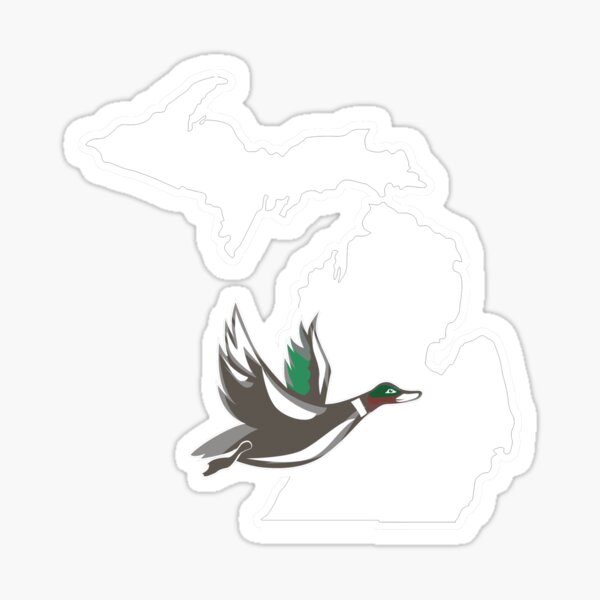 "Hunting Ducks Michigan Teal Hunting Waterfowl" Sticker by shoppzee ...