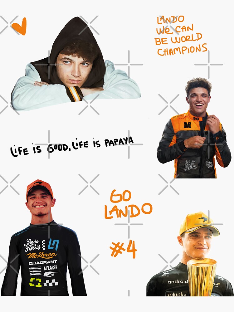 "Lando Norris Illustrated Stickers" Sticker by Fiorella Masiello ...