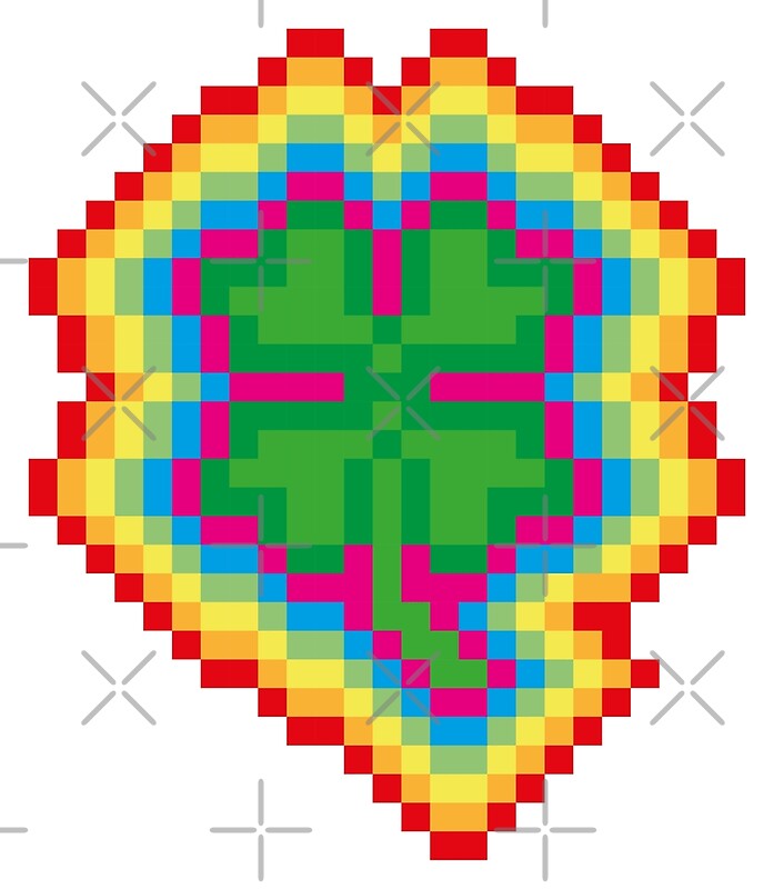 "8-Bit Rainbow Clover" by GraphicBazaar | Redbubble