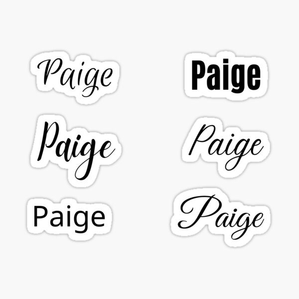 "Paige Name" Sticker for Sale by Skayne | Redbubble