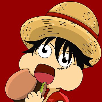 "Luffy Eating Hamburger " Sticker for Sale by LoveShadowTV | Redbubble