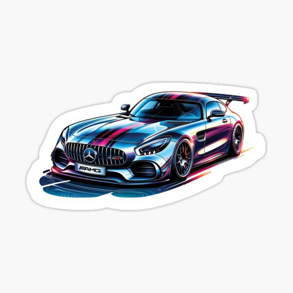 "Purple Mercedes-AMG GT Sticker" Sticker for Sale by Mike Stone | Redbubble
