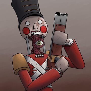 "Lethal Company Nutcracker Shotgun Evil Monster Fan Art" Sticker for ...