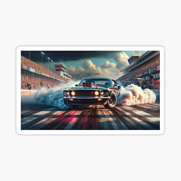 "Black 1969 Ford Mustang Boss 302" Sticker for Sale by Mike Stone ...