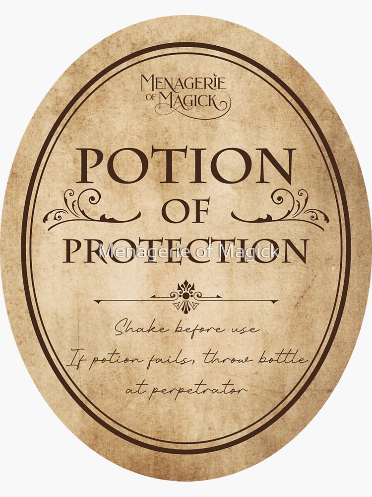 "Protection Potion Antique Vintage Potion Bottle Label" Sticker for ...