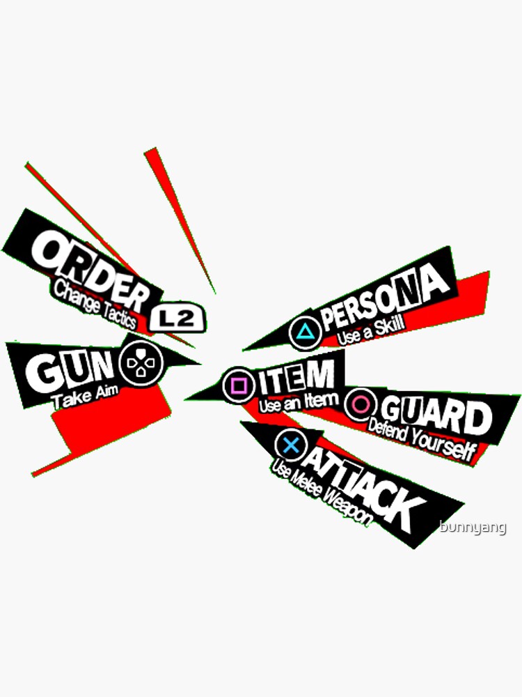 "Persona 5 Battle Menu" Sticker for Sale by bunnyang | Redbubble
