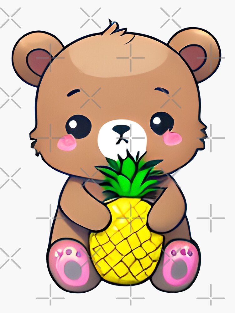 "Pineberry Bear" Sticker for Sale by Timothy Cruse | Redbubble