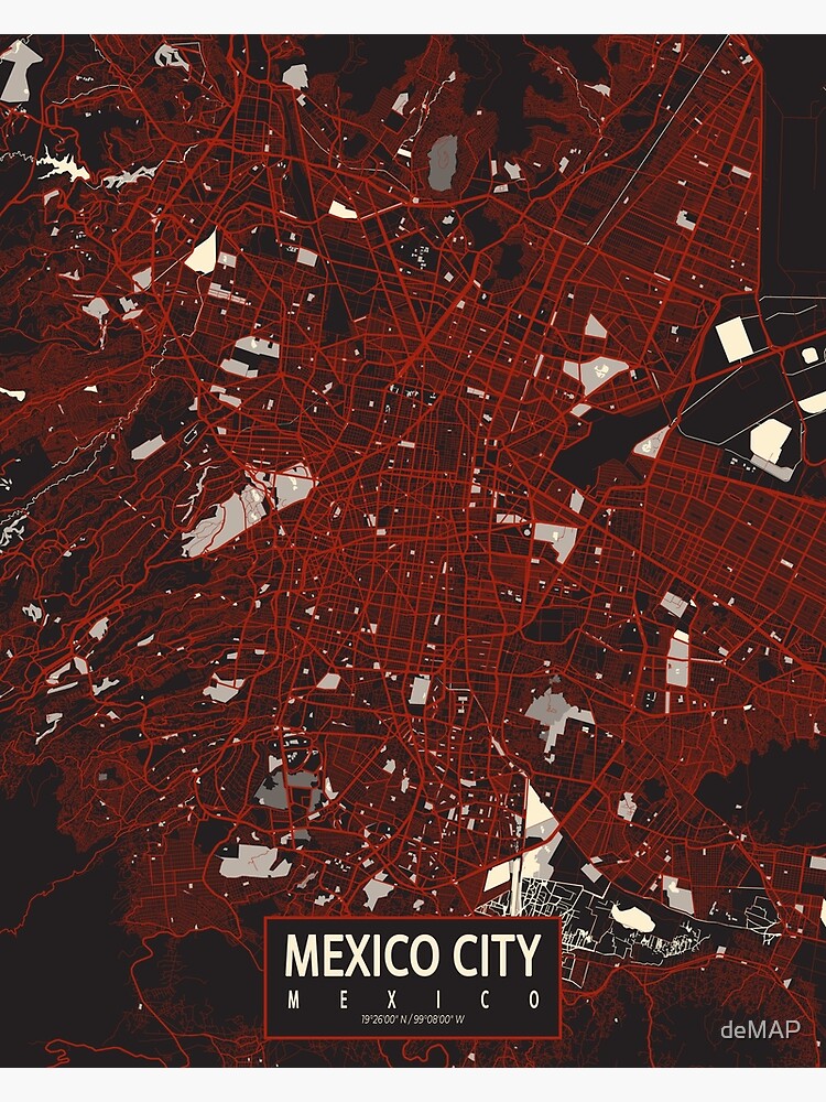 "Mexico City Map - Vector" Poster for Sale by deMAP | Redbubble