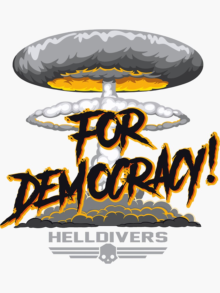 "Helldivers For Democracy" Sticker for Sale by wolskysanto | Redbubble