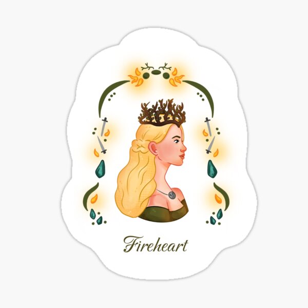 "Aelin from throne of glass, queen of terrasen, fireheart " Sticker by ...