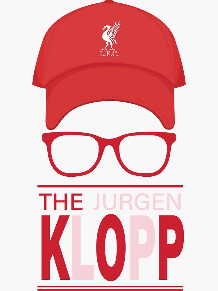 "THE KOP for Jurgen Klopp with glasses red color - LFC" Sticker for ...
