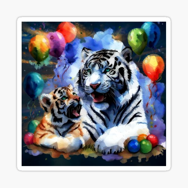 "The Tiger and the Cub v2" Sticker for Sale by Bevilaqua Lavrador ...