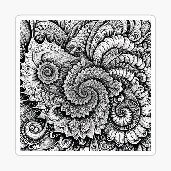 "Fractals Reimagined: Intricate Elegance" Sticker by Expressartzone ...