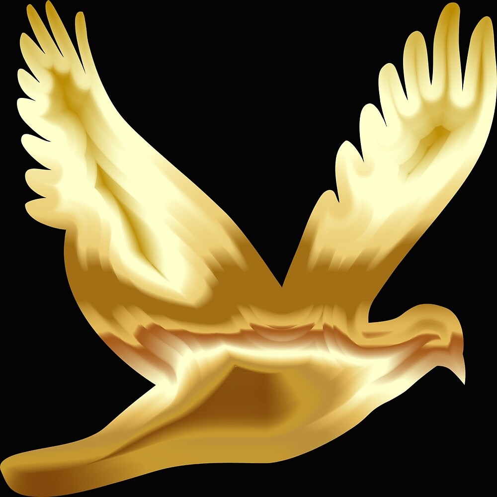 "A faux gold dove on black" by GryThunes | Redbubble
