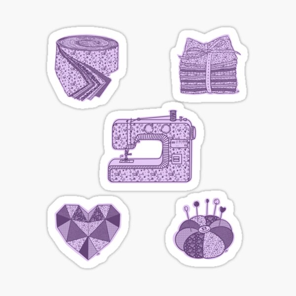 "SewLalla Perfectly Purple Sewing" Sticker for Sale by SewLalla | Redbubble