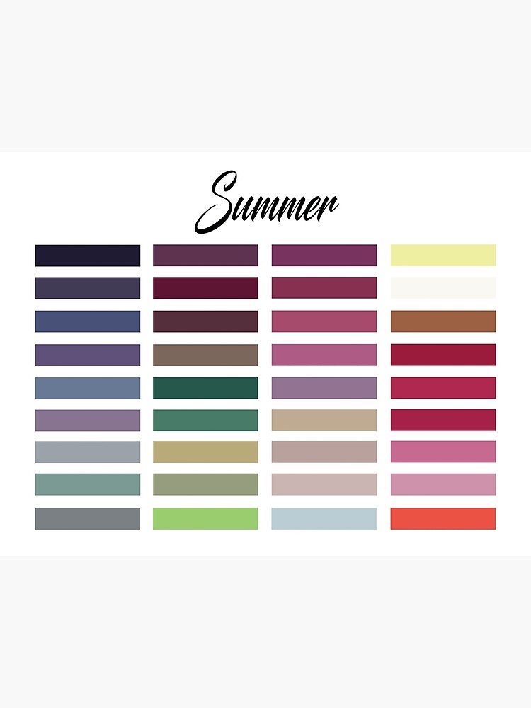 "Color Me Beautiful - Summer Color Palette Swatch Swatches Colour ...