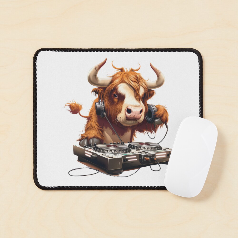 "Highland Cow DJ" Sticker for Sale by Chugai | Redbubble