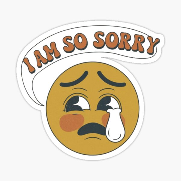 "" I am so sorry emoji ". " Sticker for Sale by Obinne | Redbubble