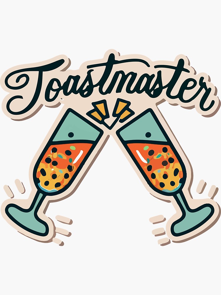 "Toastmaster Celebratory Prosecco Clinking Glasses" Sticker for Sale by ...
