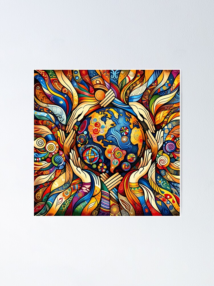 Unity Posters New Unity In Diversity Button (Yellow) Bahai Resources