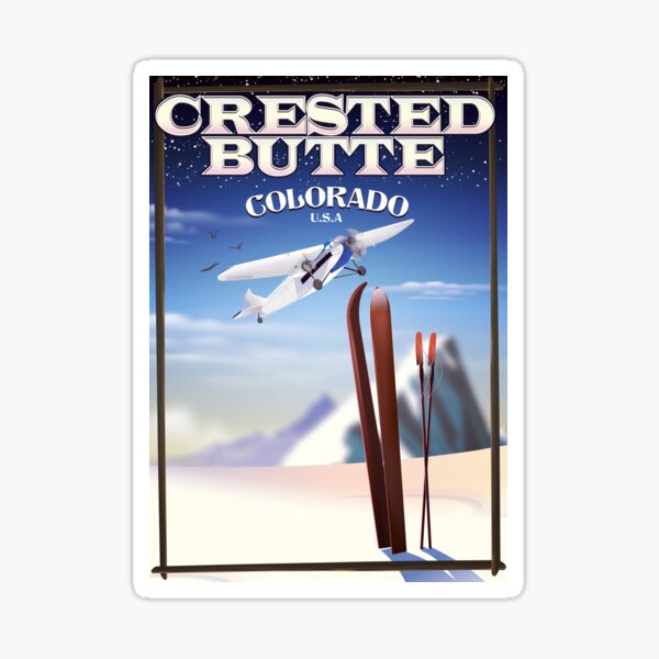 "Crested Butte Colorado USA vintage ski poster" Sticker for Sale by ...
