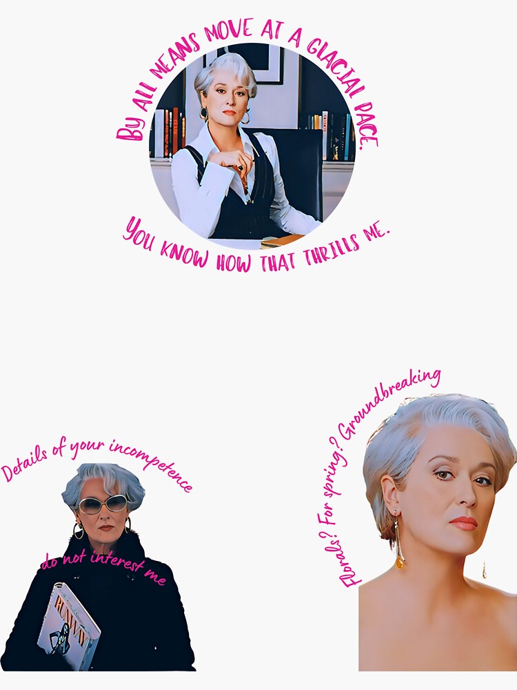 "Miranda Priestly Sticker Set / T Shirt" Sticker for Sale by DiverseDazzle | Redbubble