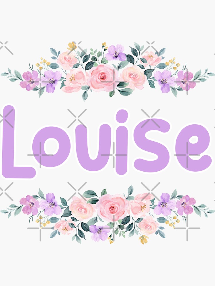 "Purple Flower Louise Name Label (Black)" Sticker for Sale by ...