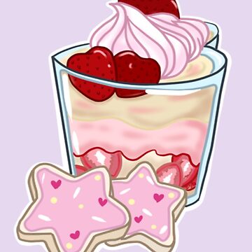 "Strawberry Heart Parfait" Sticker for Sale by PyroAshes | Redbubble