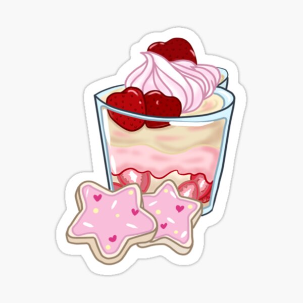 "Strawberry Heart Parfait" Sticker for Sale by PyroAshes | Redbubble